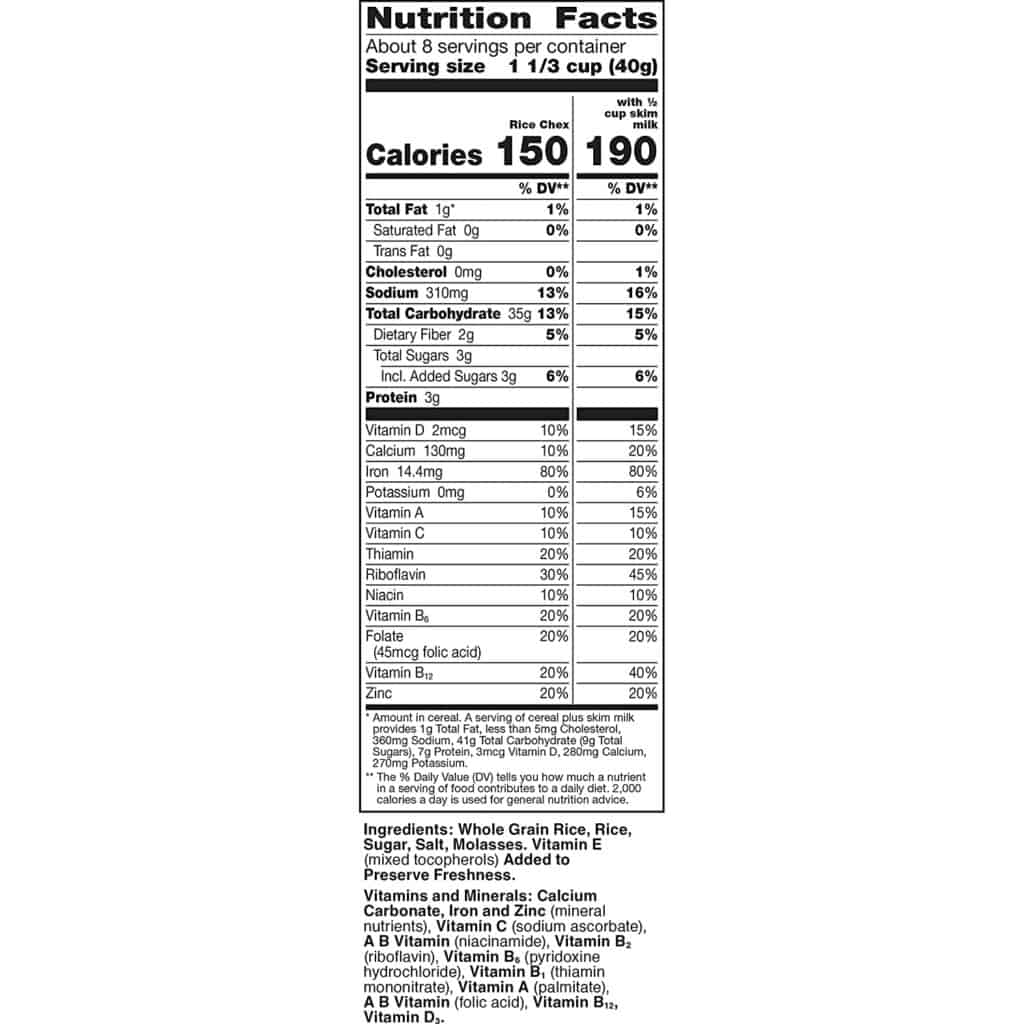 Is Rice Chex Cereal Healthy? Ingredients & Nutrition Facts - Cereal Secrets