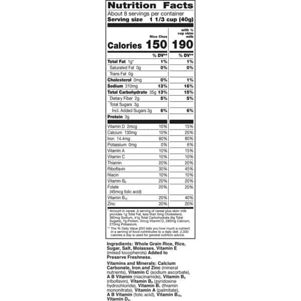 Is Rice Chex Cereal Healthy? Ingredients & Nutrition Facts - Cereal Secrets
