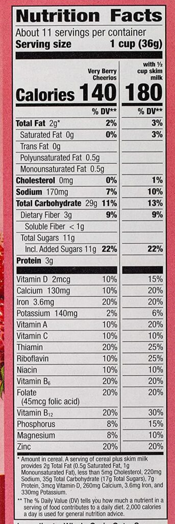 Is Very Berry Cheerios Cereal Healthy? Ingredients & Nutrition Facts ...