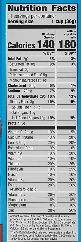 Is Blueberry Cheerios Cereal Healthy? Ingredients & Nutrition Facts ...