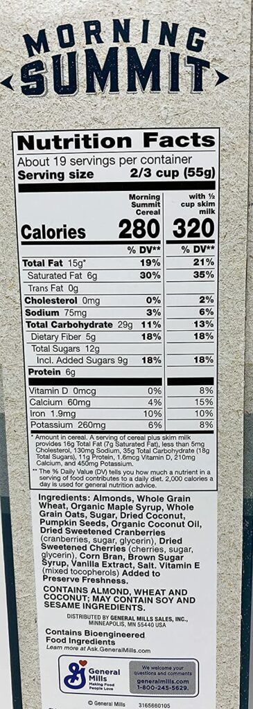Is Morning Summit Cereal Healthy? Ingredients & Nutrition Facts ...